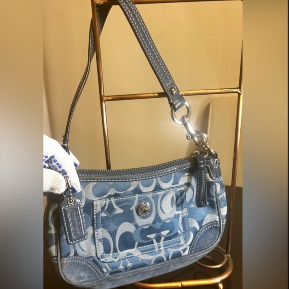 Coach | Bags | Coach Blue Signature Vintage Shoulder Bag | Poshmark